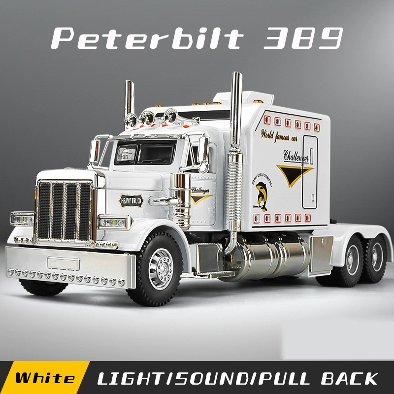 1:24 Scale Peterbilt 389 Transformers Alloy Car Model Diecast Car Sound ...