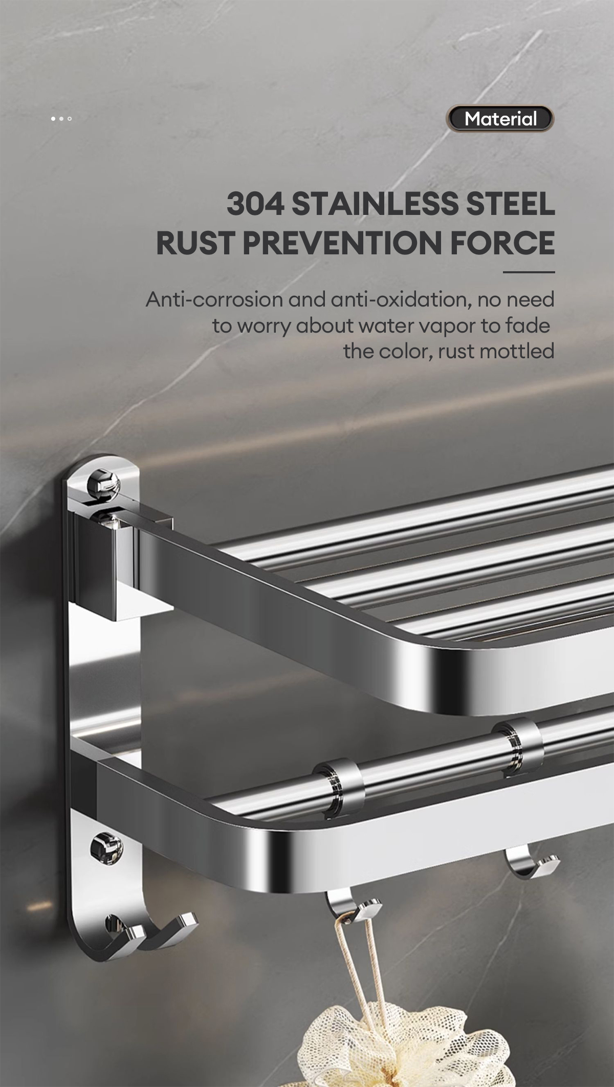 KEVE 304 Stainless Towel Rack Bathroom Towel Holder for Bathroom ...