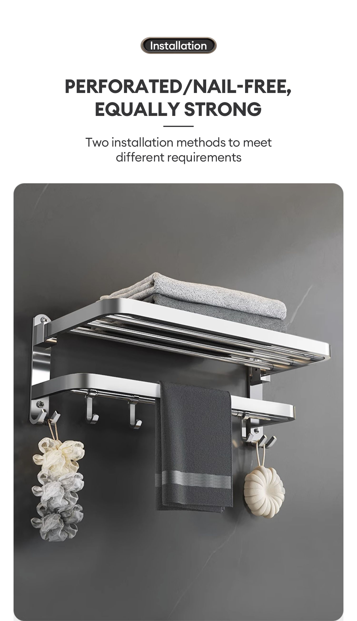 KEVE 304 Stainless Towel Rack Bathroom Towel Holder for Bathroom ...