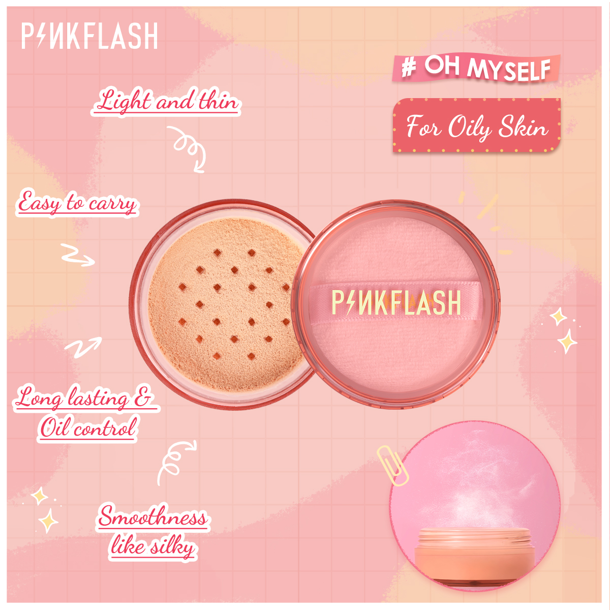 PINKFLASH 3 PCS Blush + Setting Spray + Loose Powder Beginner Face ...