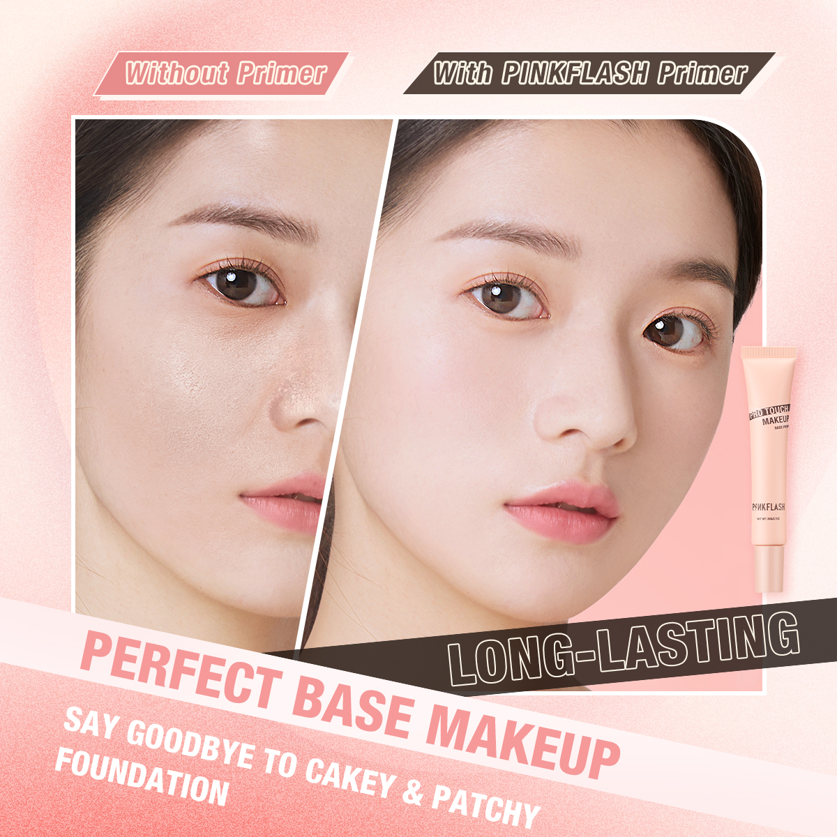 PINKFLASH 4 PCS Full Face Makeup Set（Blush + Setting Spray + Foundation ...