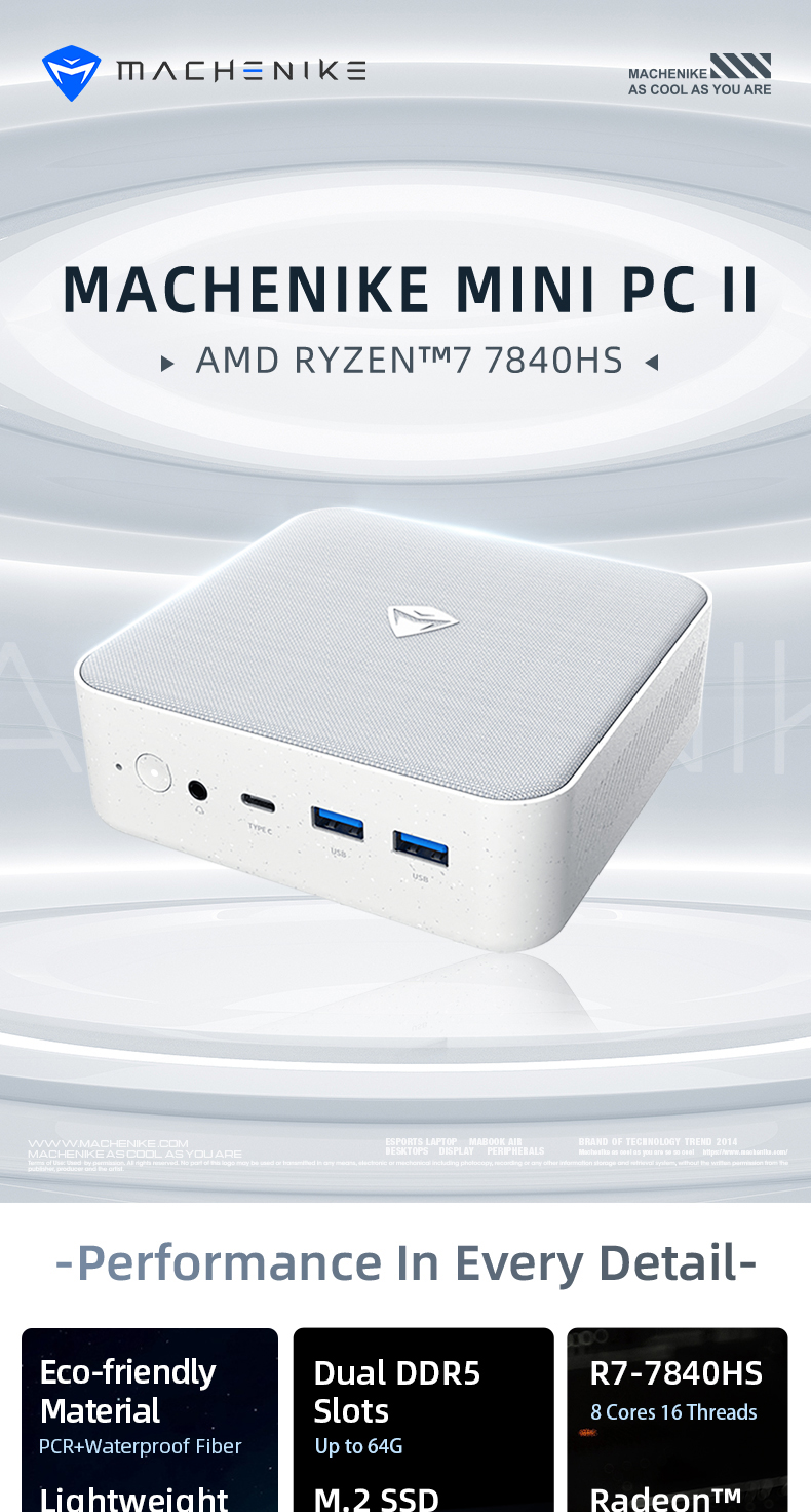 Machenike Mini PC II, Intel i7-13620H, AMD Ryzen7 7840H, AMD Ryzen5 6600H, 16G DDR5 RAM 512G SSD ...