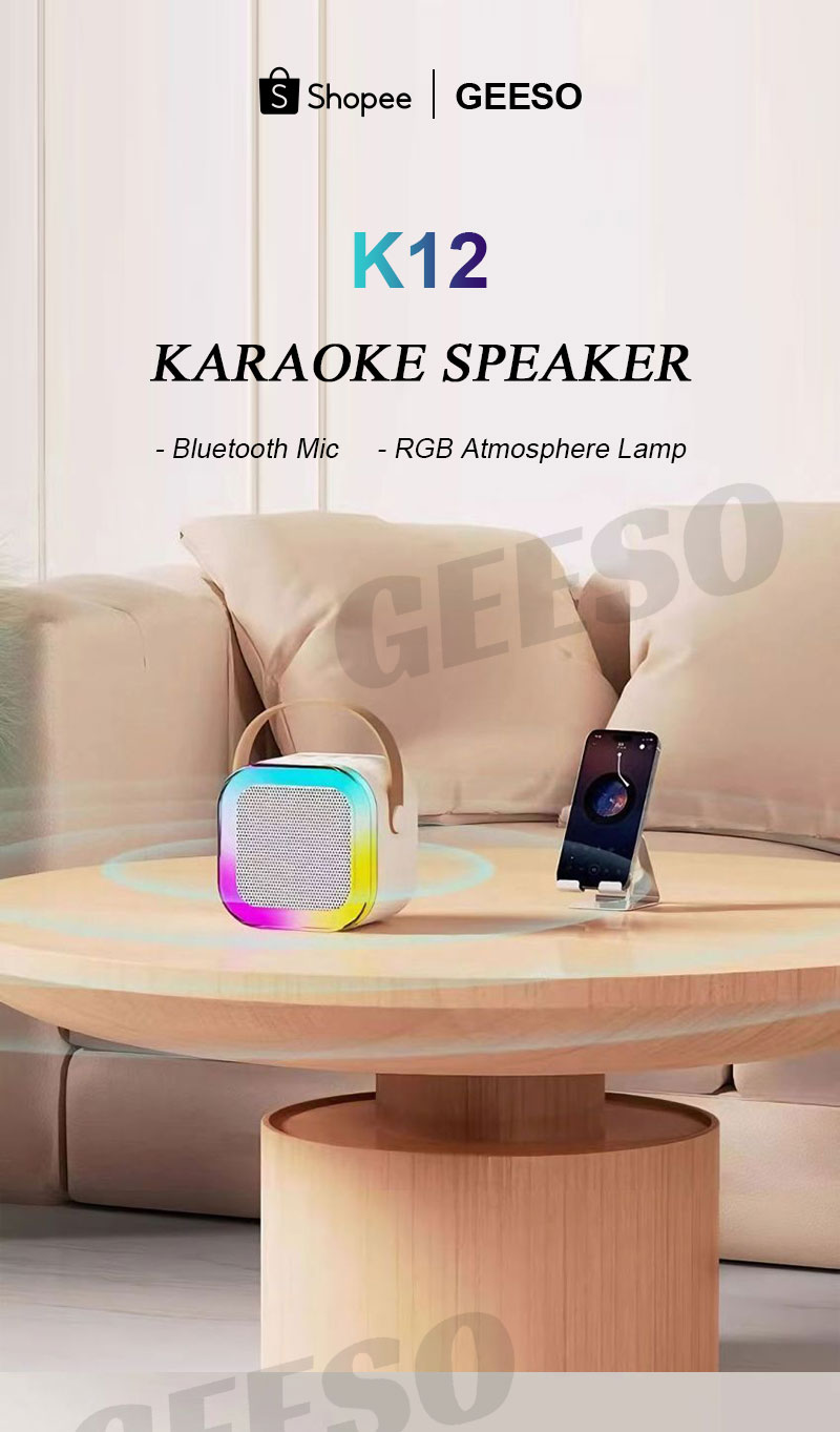 GEESO K12 Wireless Karaoke Speaker With Karaoke Bluetooth Microphone K12 Home KTV Karaoke ...
