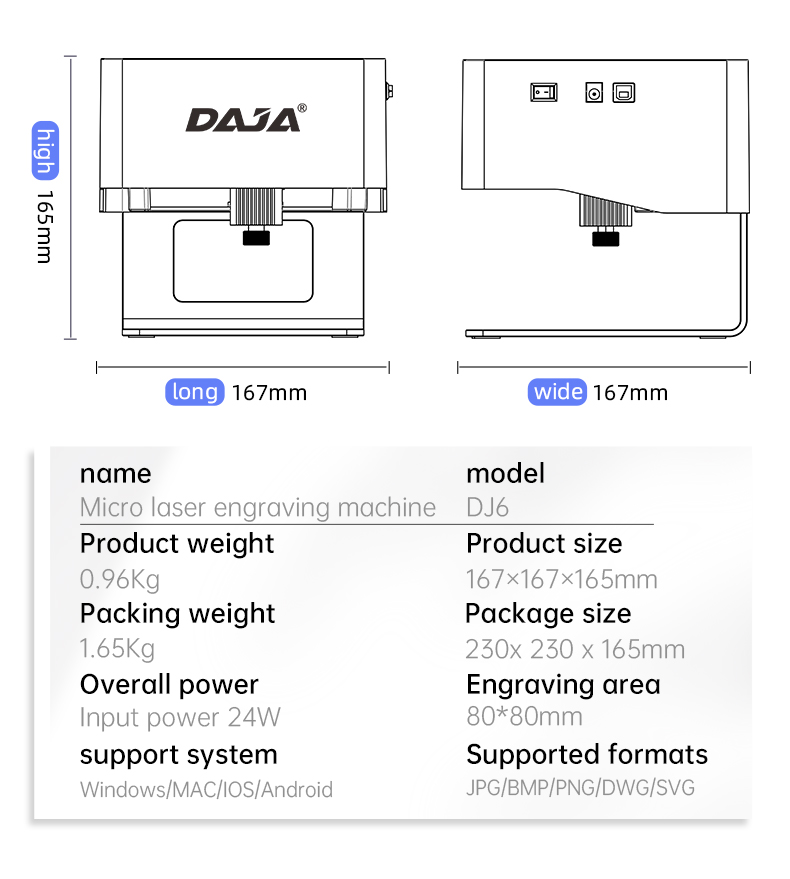 DAJA DJ6 Laser Engraving Machine Portable Mini Laser Engraved Machine ...