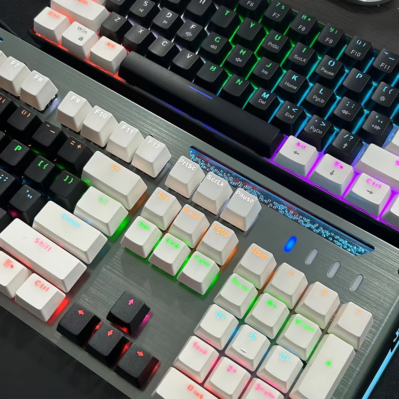 New Keycap Set for 104-Key and 61-Key White and Black Universal Backlit ...