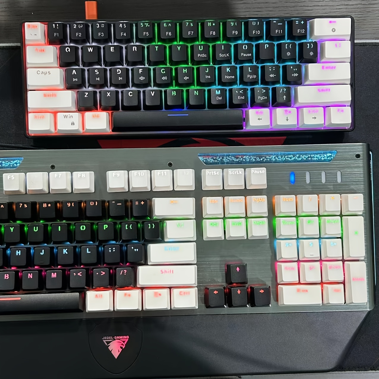 New Keycap Set for 104-Key and 61-Key White and Black Universal Backlit ...