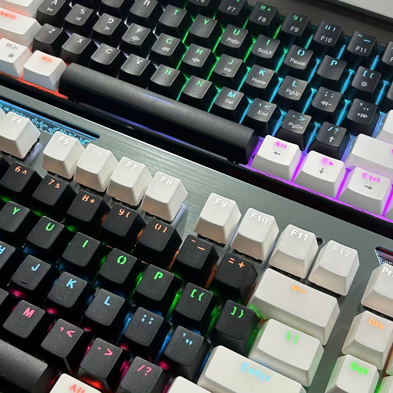 New Keycap Set for 104-Key and 61-Key White and Black Universal Backlit ...