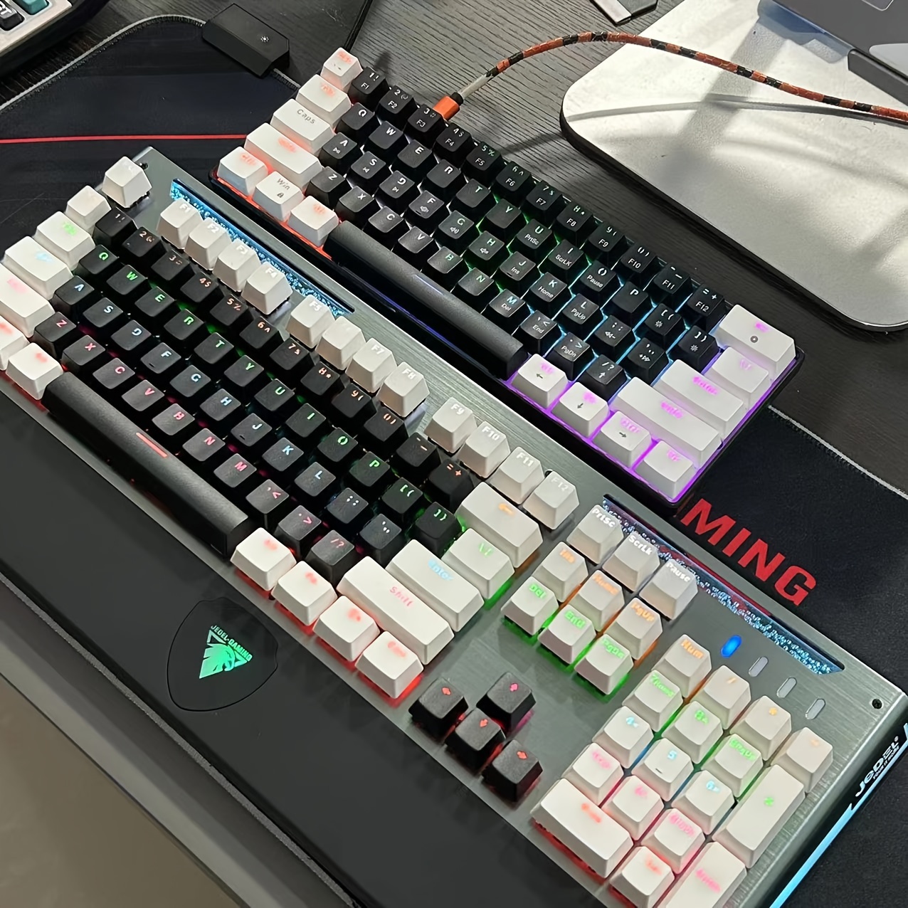 New Keycap Set for 104-Key and 61-Key White and Black Universal Backlit ...