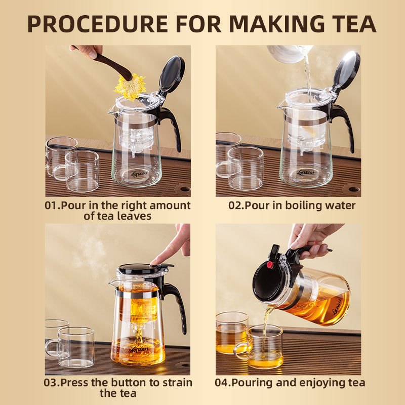 GIANXI Tea Pot Maker French Press coffee kettle tea cup with strainer ...