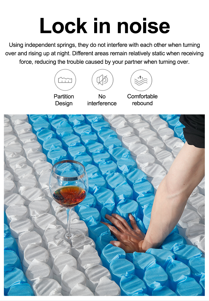 Dreame 7 Inch Hotel Mute Zero Pressure Spring Mattress Memory foam ...