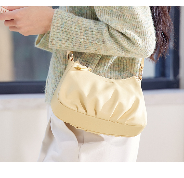 Senma Bag Underarm Bag Female 2024 New Style Gentle Handbag Pleated ...