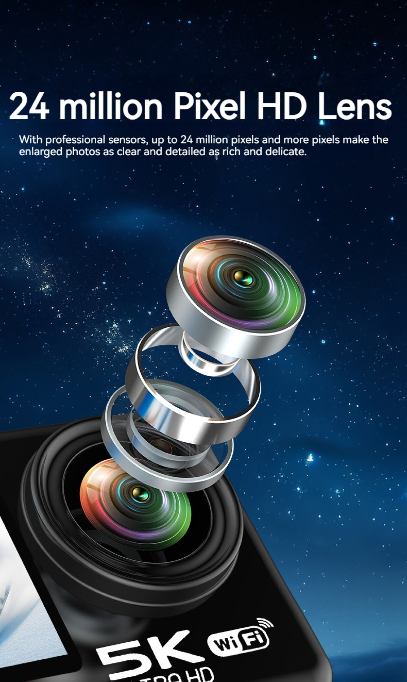 E-CAM A11 PRO Camera Sports action 5K HD Underwater Video Wireless WIFI ...