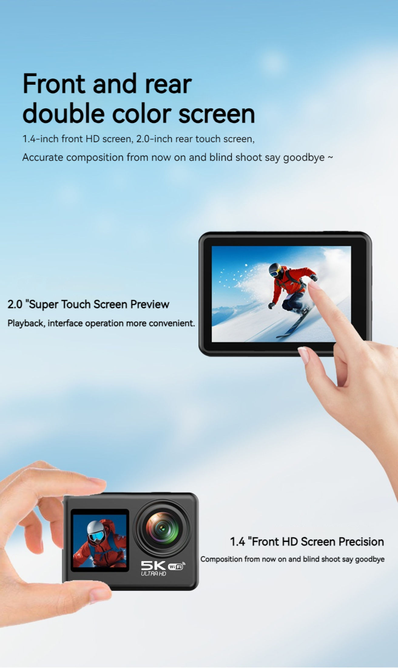 E-CAM A11 PRO Camera Sports action 5K HD Underwater Video Wireless WIFI ...