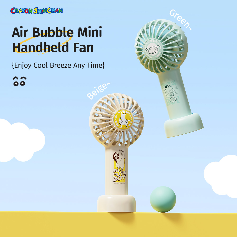 Rock Space Crayon Shinchan Air Bubble Mini Handheld Fan Rechargable 3 ...