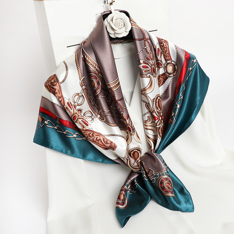 Fashion scarf ladies large square scarf 90cm imitation silk scarf ...