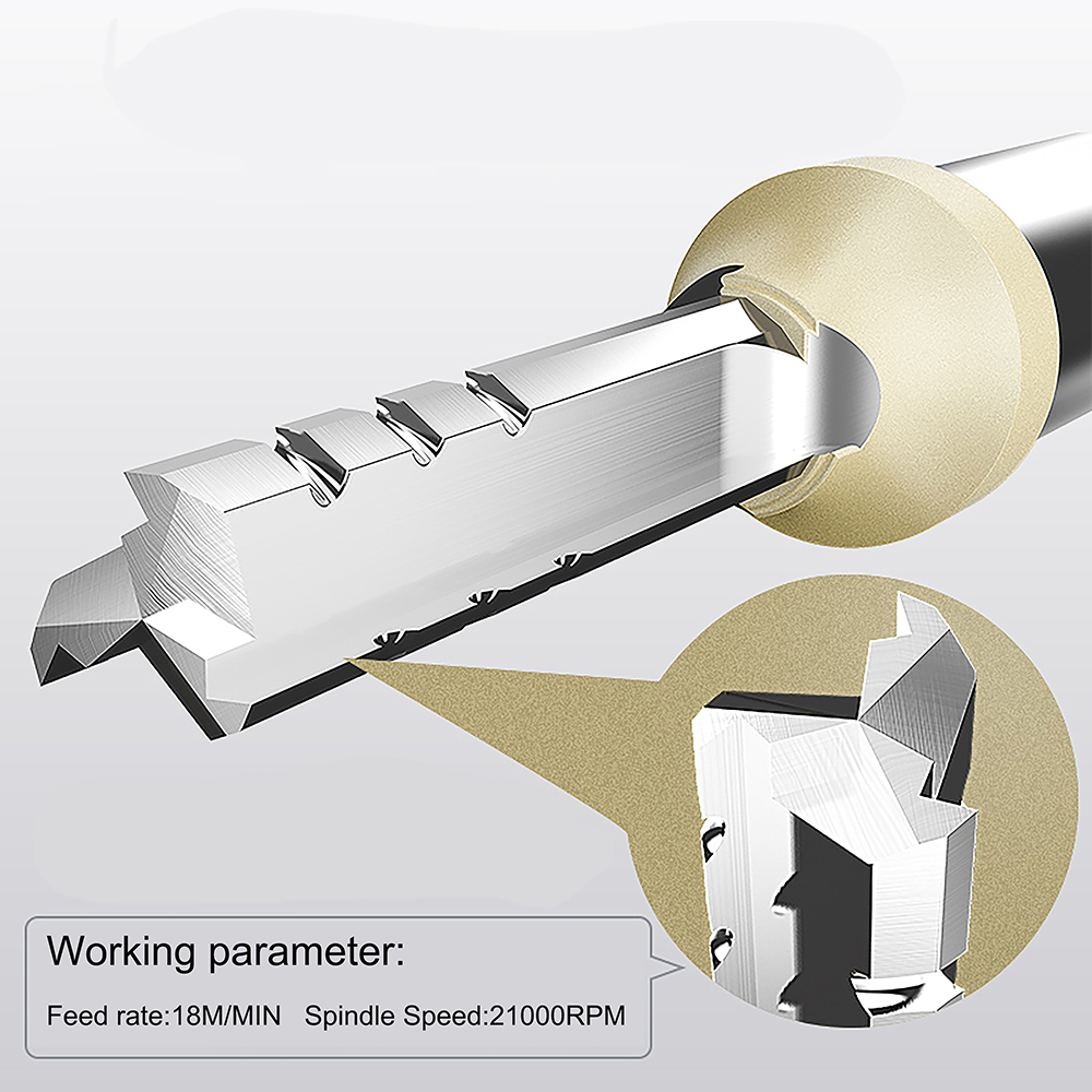 ARDEN 3 Flutes TCT Straight Router Bit Cutting CNC Milling Cutter ...