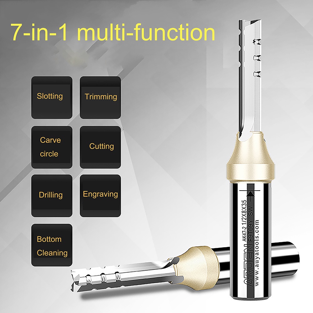 ARDEN 3 Flutes TCT Straight Router Bit Cutting CNC Milling Cutter ...