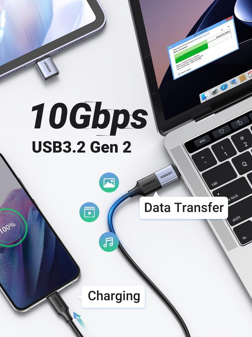 UGREEN USB C to USB Adapter USB C Male to USB 3.2 Female Connector Mini ...