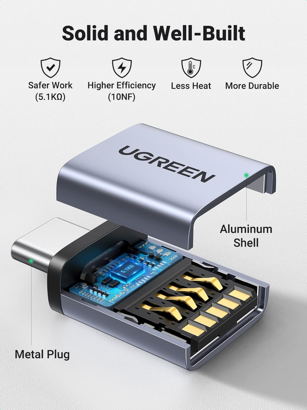 UGREEN USB C to USB Adapter USB C Male to USB 3.0 Female Connector Mini ...