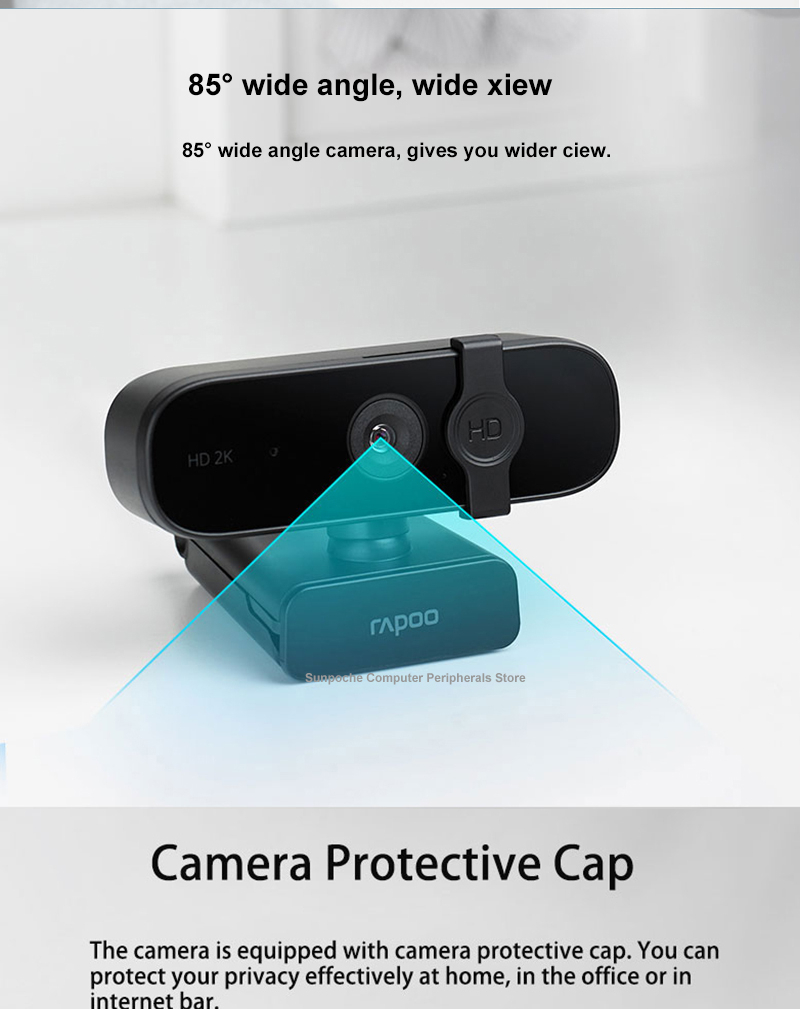 Rapoo C280 Webcam 2K HD With USB2.0 With Mic Rotatable Cameras For Live ...