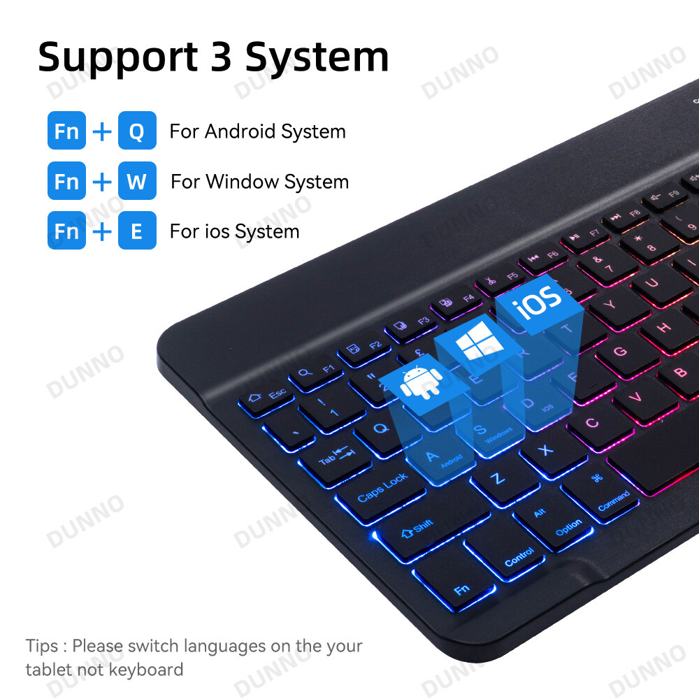 DANYCASE Backlit Keyboard for Tablet iPad Android iOS Laptop Wireless ...