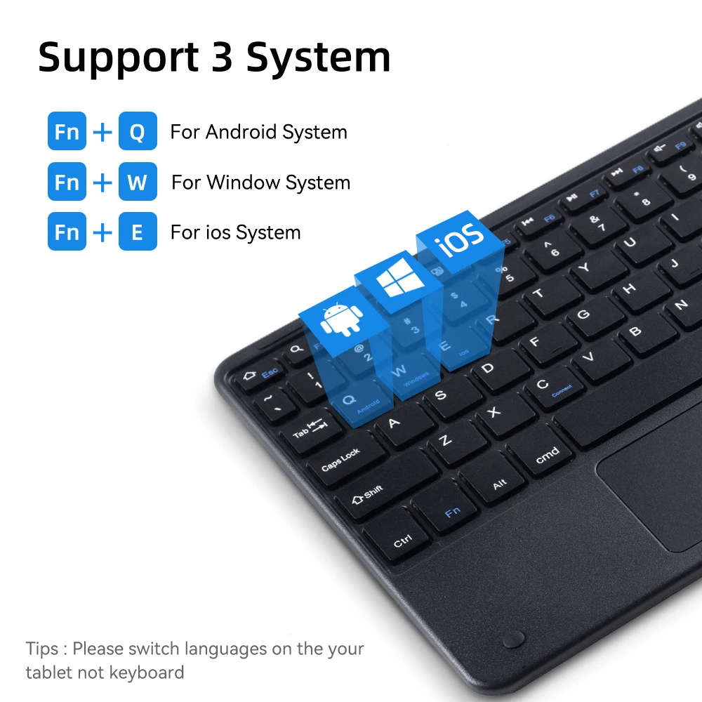 Thin Protable Mini Touchpad Wireless Keyboard for iPad Android iOS ...