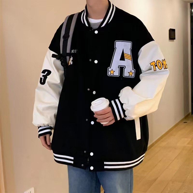 WQ Aesthetic jacket for men Korean style casual vintage jacket baseball ...