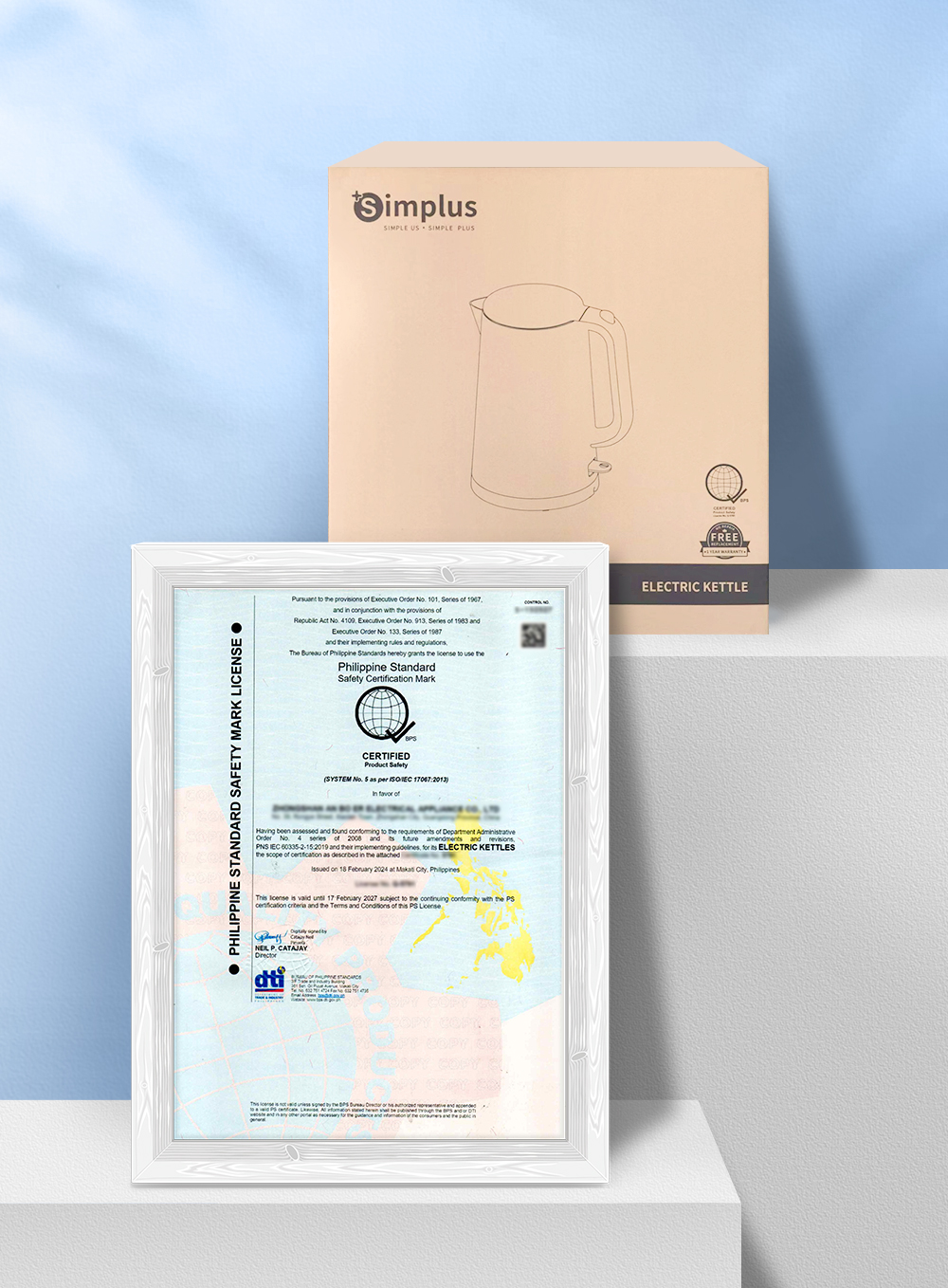 Simplus Electric Kettle 1.7L Water Heater Stainless Steel Automatic ...