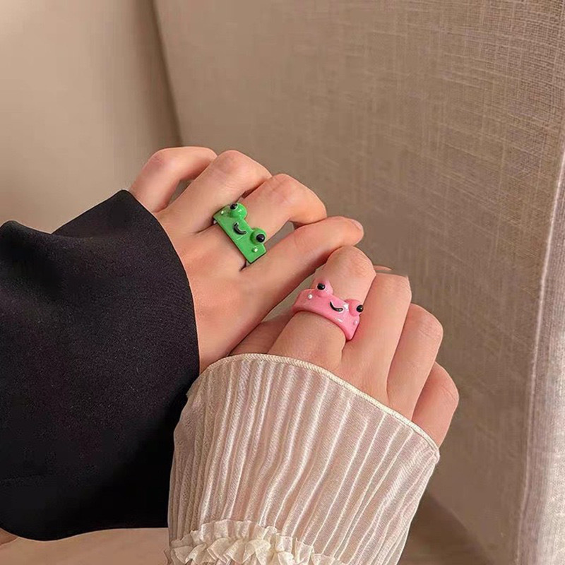 Cute Cartoon Frog Shape Ring Girlfriend Gift Couple Ring | Shopee ...