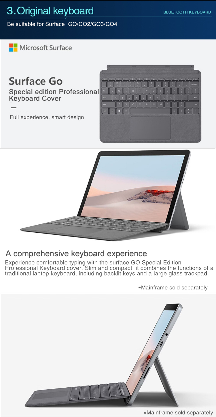 Microsoft Surface keyboard Type Cover for Surface Go1 Go2 Go3 Go4 ...