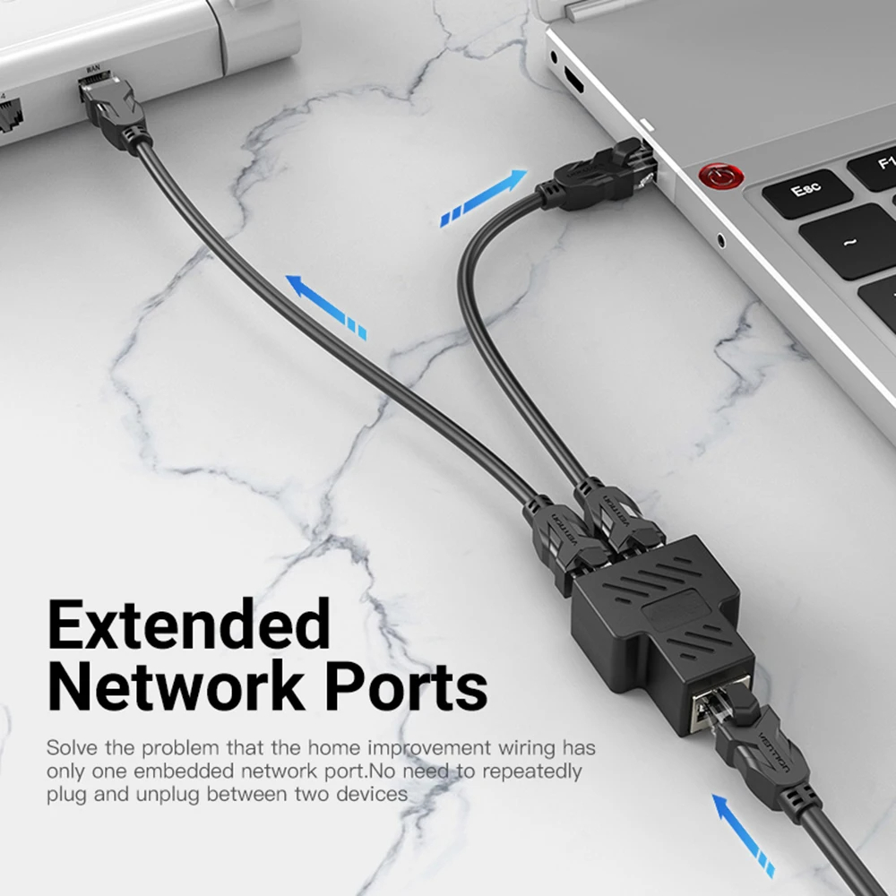 Network Cable Ethernet Cable Extender RJ45 Splitter Connectors Adapter ...