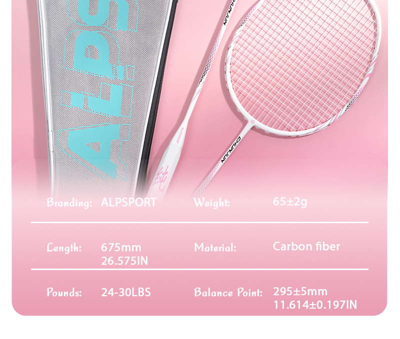 ALPSPORT DF 8U G6 Max 30LBS Strung 100% Full Carbon Fiber T1100 Pink ...