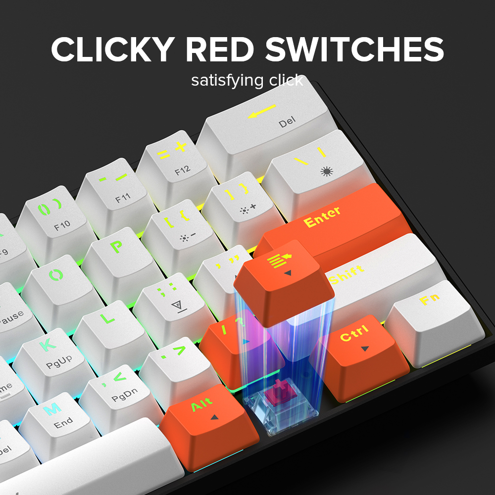 DELUX KM36 Wired Gaming Mechanical Keyboard,Blue or Red Switches, RGB ...
