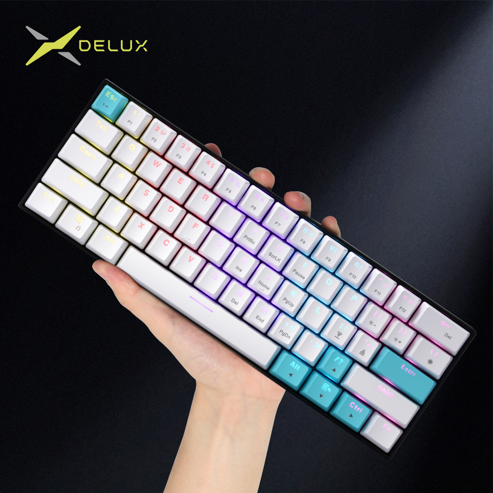 DELUX KM36 Wired Gaming Mechanical Keyboard,Blue or Red Switches, RGB ...