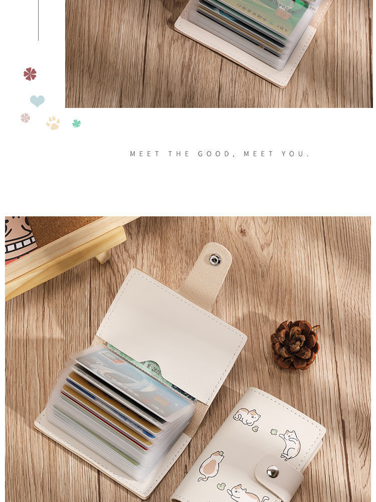 Card bag female compact multi-card large capacity driver's license ...