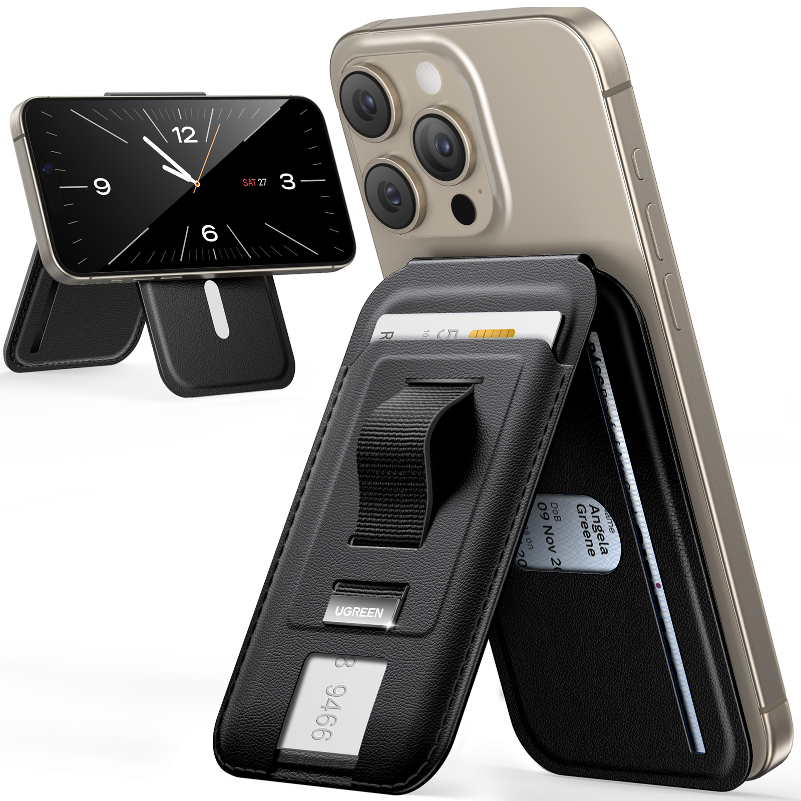 Ugreen Magnetic Holder with Card Organizer Wallet Phone Stand ...