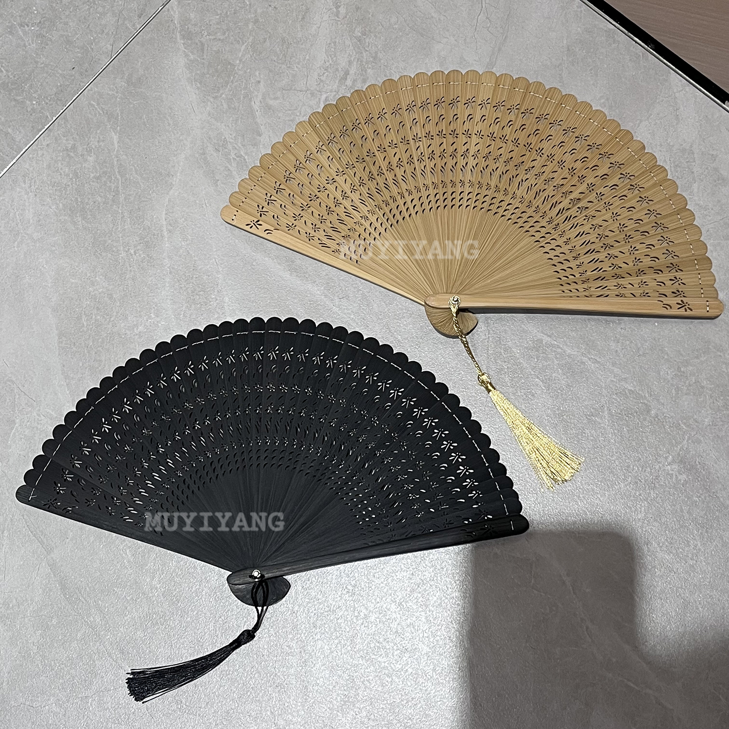 MUYIYANG Mini Retro Bamboo Folding Hand Fan Japanese Chinese Oriental ...