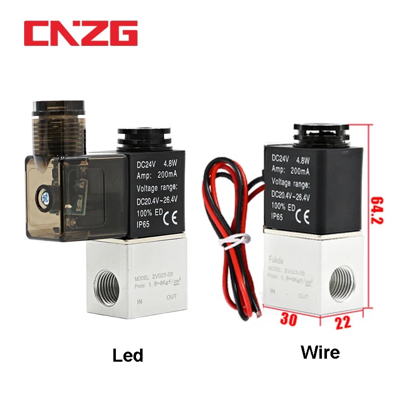 2V025-08 1/4" 1/8 2 Way Normally Closed Pneumatic Aluminum Electric ...