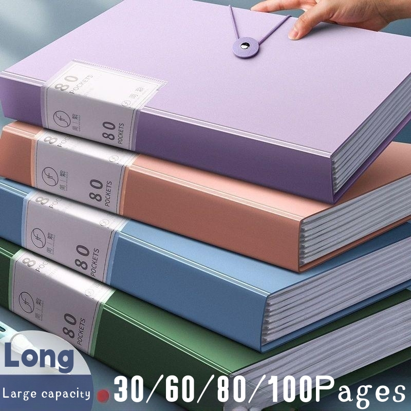 Long/A4 Clear Book Folder Presentation Book Clear Pockets Polypropylene ...