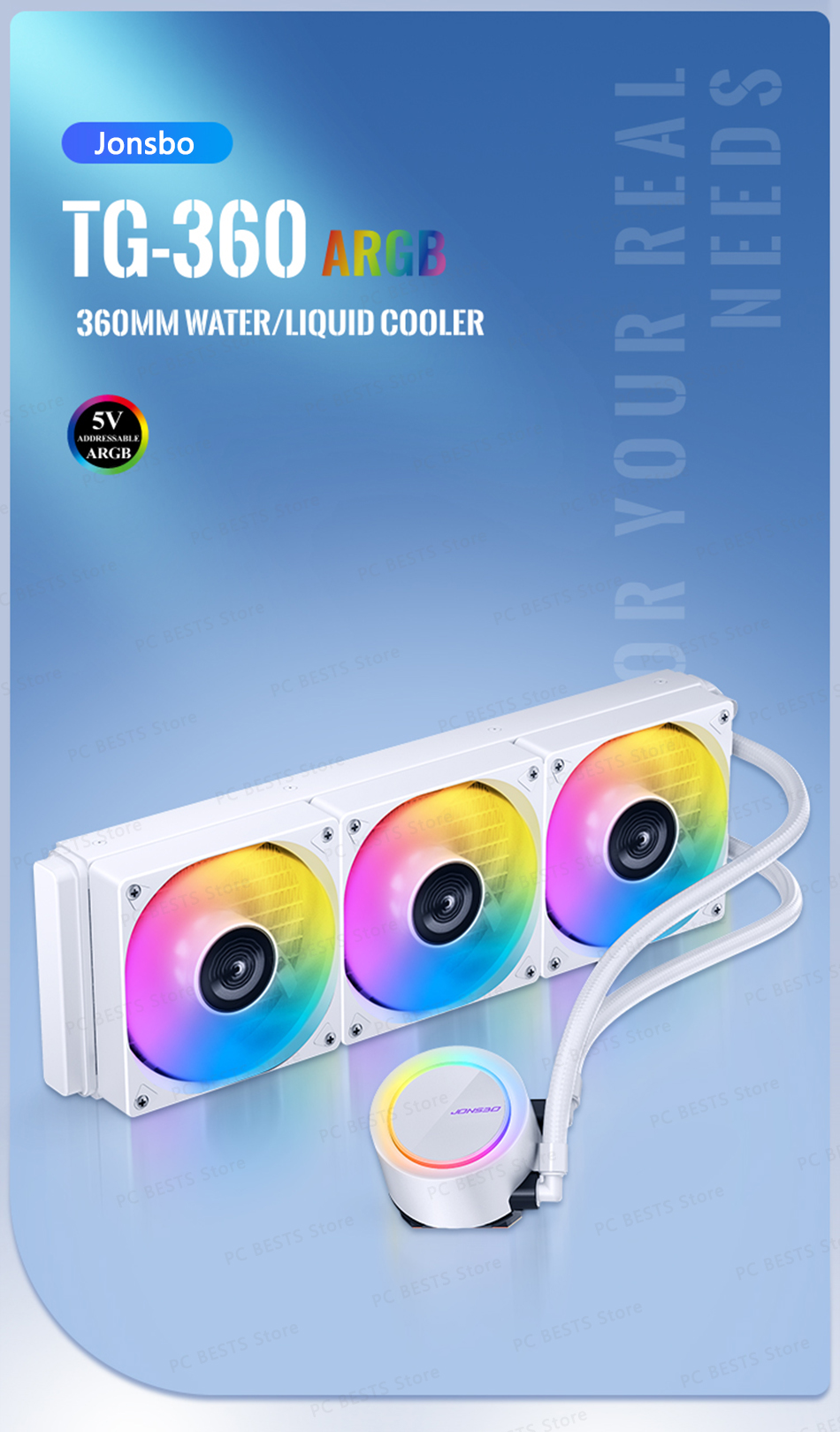 Jonsbo TG-360 ARGB Water Liquid Cooler 120mm Fan Integral Water-cooled ...