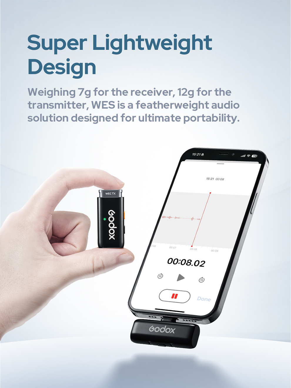 GODOX WES 2.4GHz Wireless lavalier Microphone System for iOS/Android ...