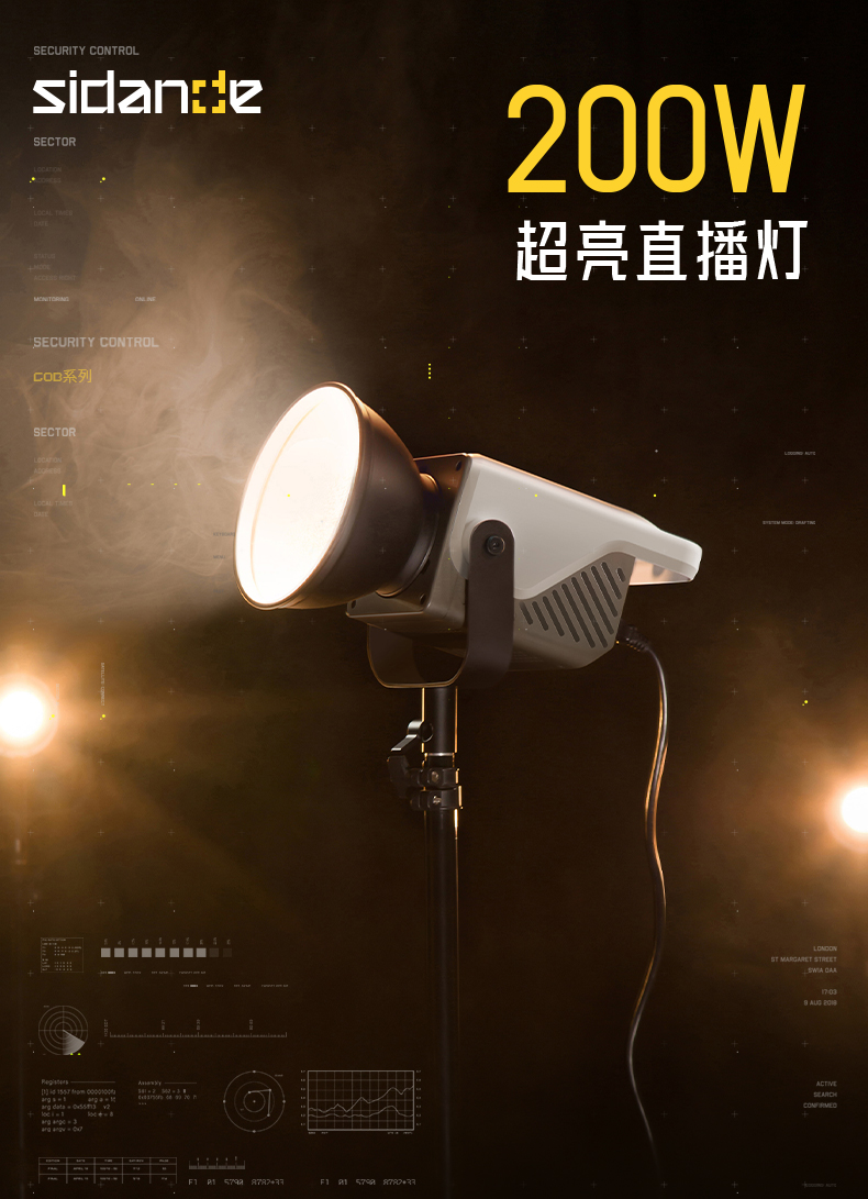 SIDANDE 100W 200W LED COB Video Light Bi-color 2500K-6500K Bowens Mount ...