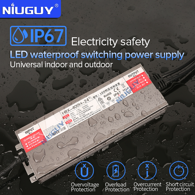 400Watts IP67 Waterproof LED Power Supply LED Transformer AC To DC12V ...