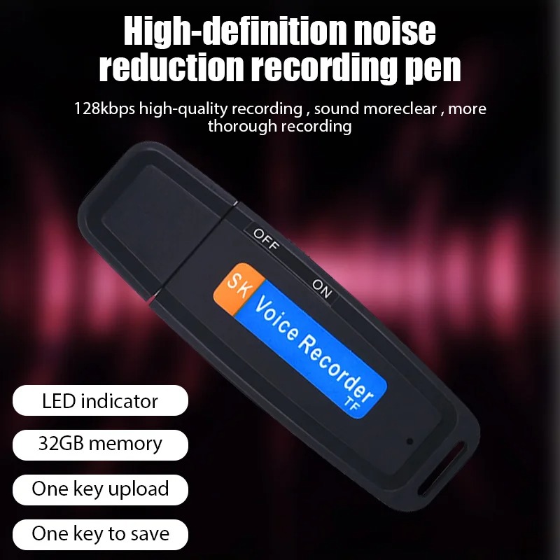 Mini U Shape Voice Recorder Digital Dictaphone Audio Recorder USB 2.0 ...