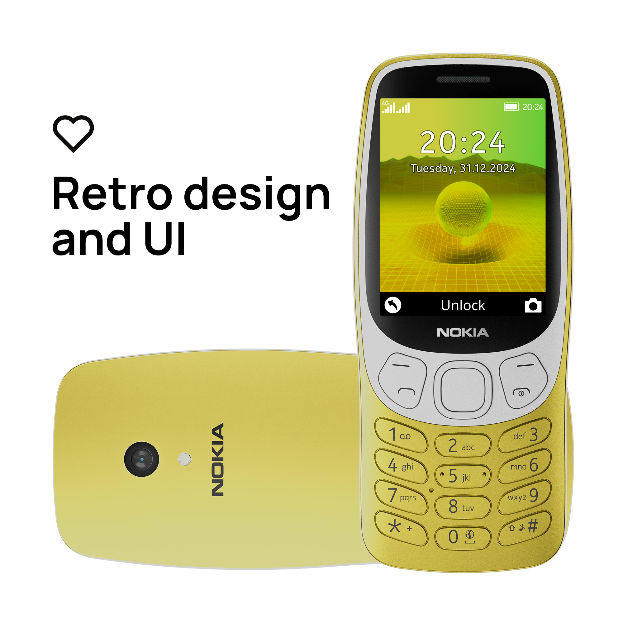 Nokia 3210 4G Basic Phone Original 2.4'' Type-C Charging 2MP Rear Cam ...