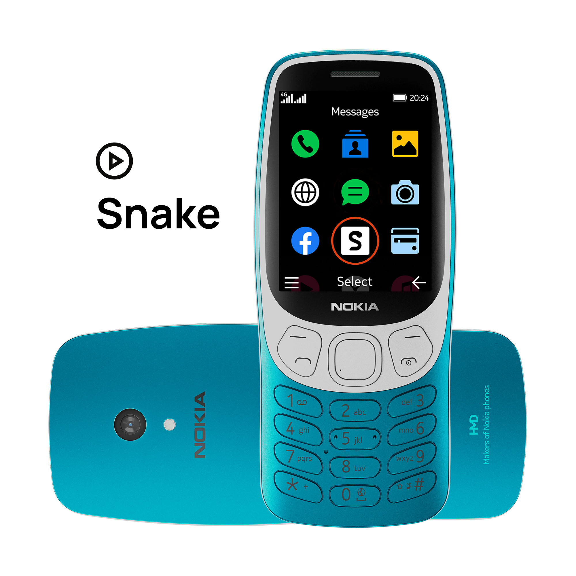 Nokia 3210 4G Basic Phone Original 2.4'' Type-C Charging 2MP Rear Cam ...