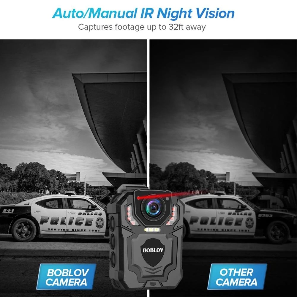 BOBLOV T5 HD 1296P Waterproof Body Police Camera with Night Vision ...
