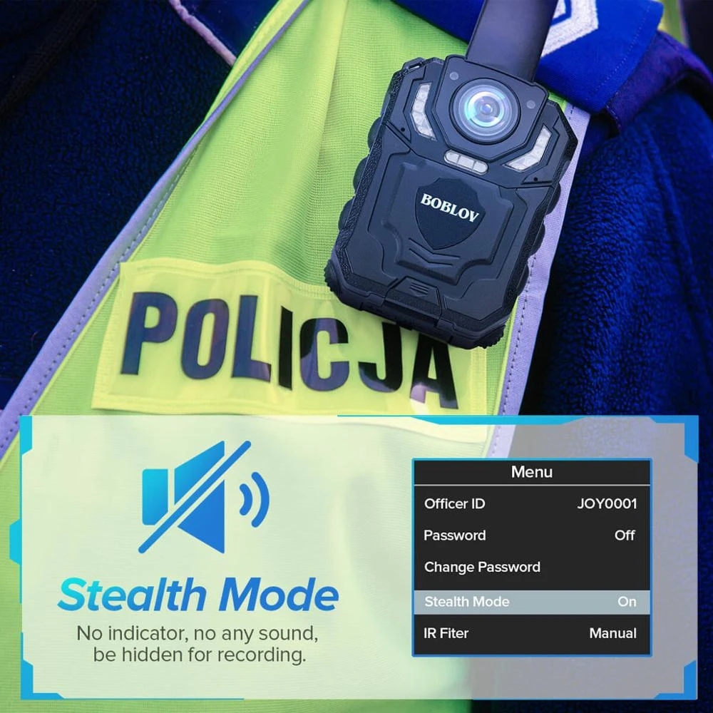 BOBLOV T5 HD 1296P Waterproof Body Police Camera with Night Vision ...