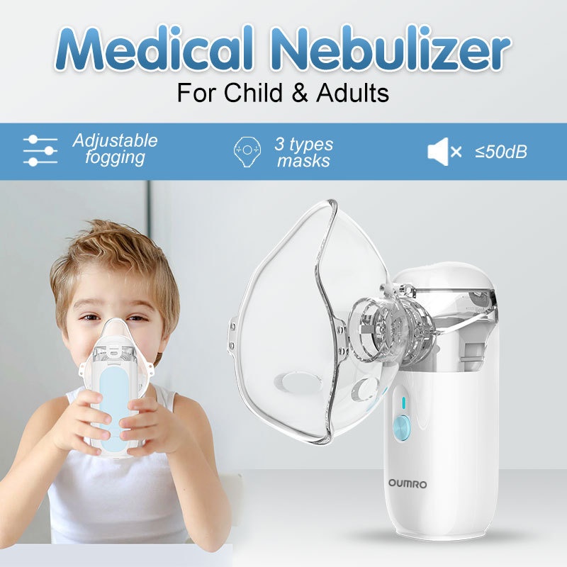 OUMRO Rechargeable Nebulizer For Asthma New Upgradation Nebulizer ...