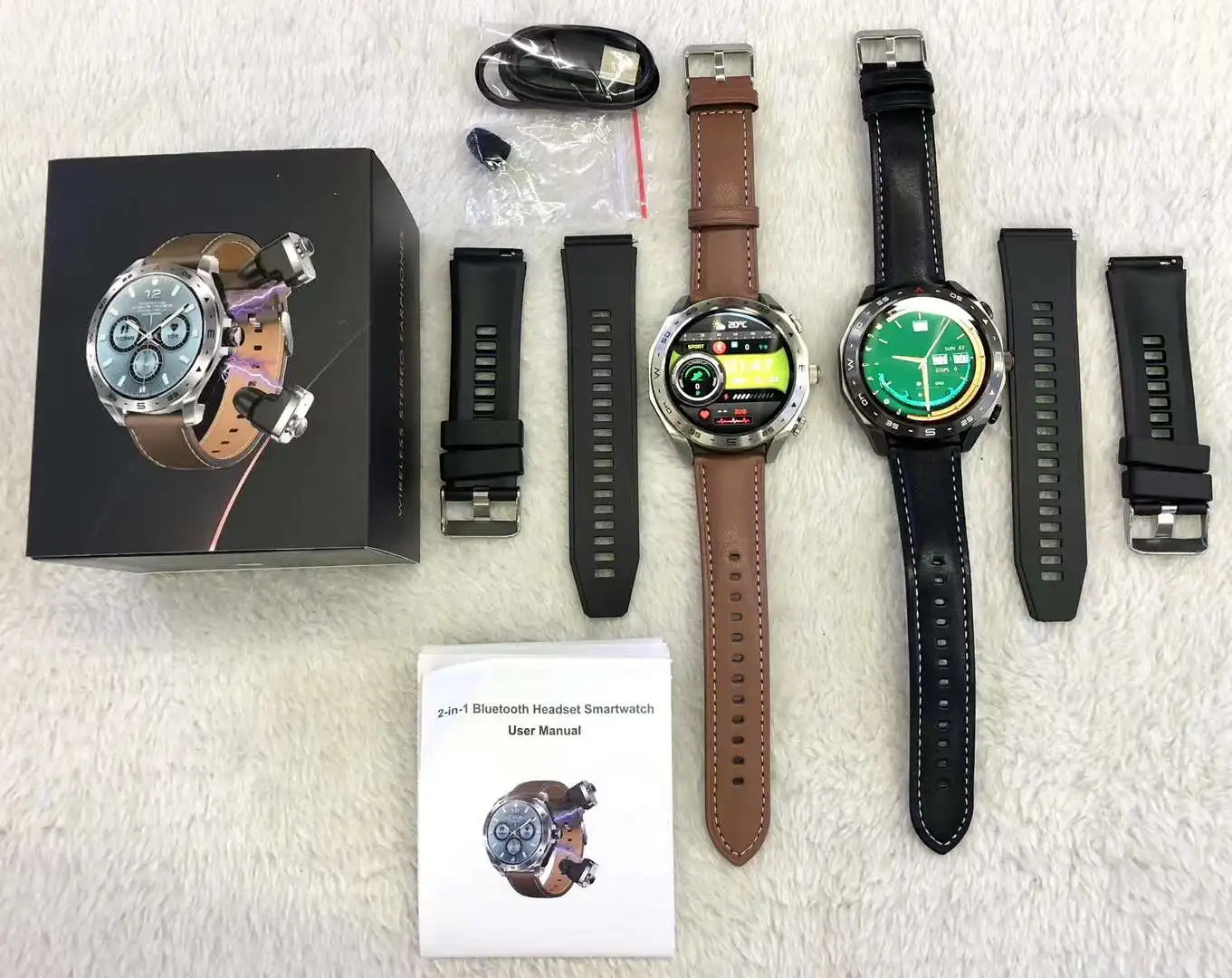 T95 Headset Smart watch With Earbuds TWS Bluetooth Call Music Control ...